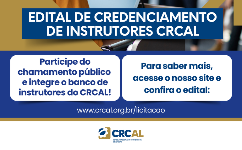 CRCAL lança edital de credenciamento para instrutores do Programa de ...