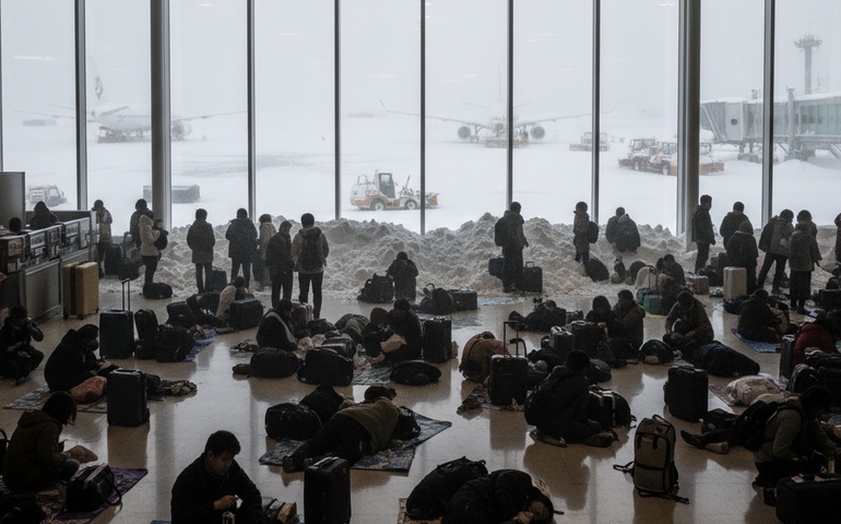 Nevasca severa no Japão leva ao cancelamento de 56 voos